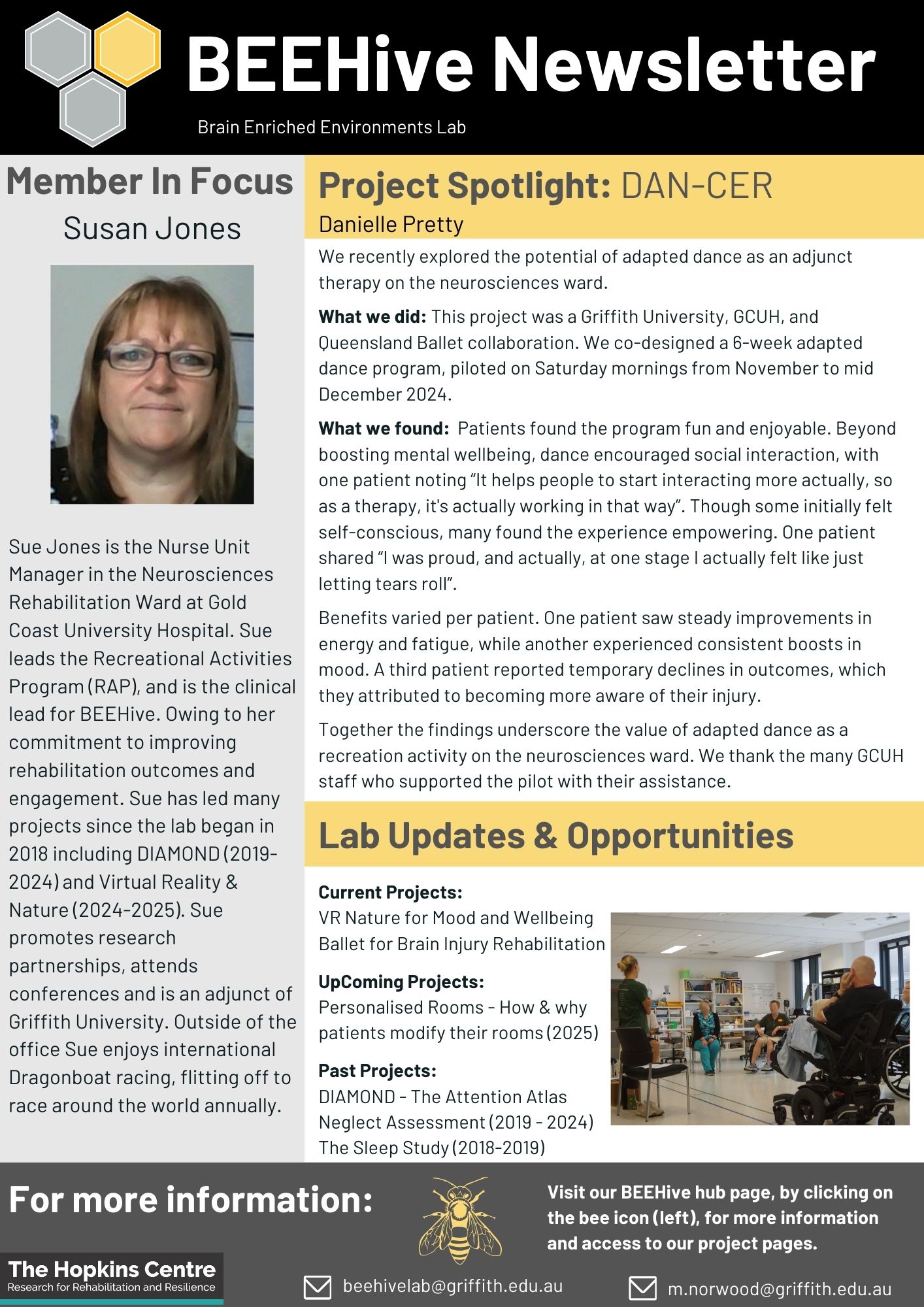 First issue of BEEHive Newsletter Q1 2025 - Hopkins Centre